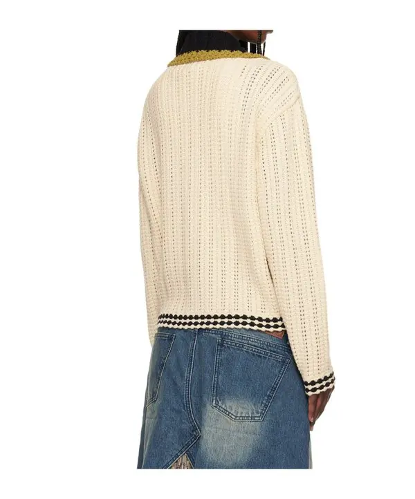 Andersson Bell Fantasia Neckline Cardigan - Off White