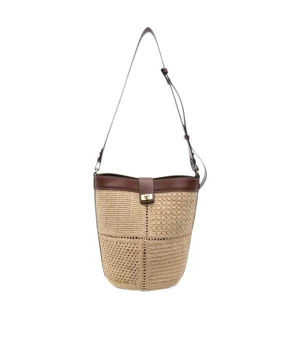 ANYA HINDMARCH Patchwork Leather-trim Bucket Bag