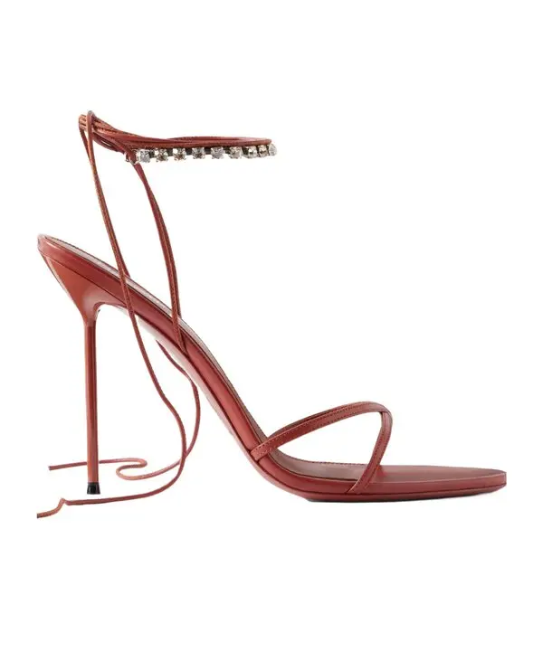Paris Texas Embellished Lace-up Leather Sandals