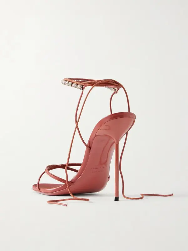 Paris Texas Embellished Lace-up Leather Sandals