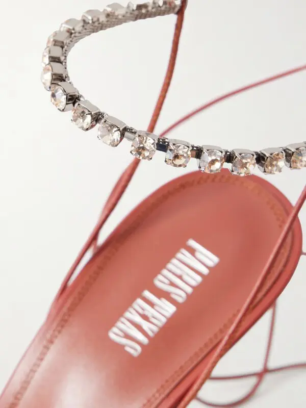 Paris Texas Embellished Lace-up Leather Sandals