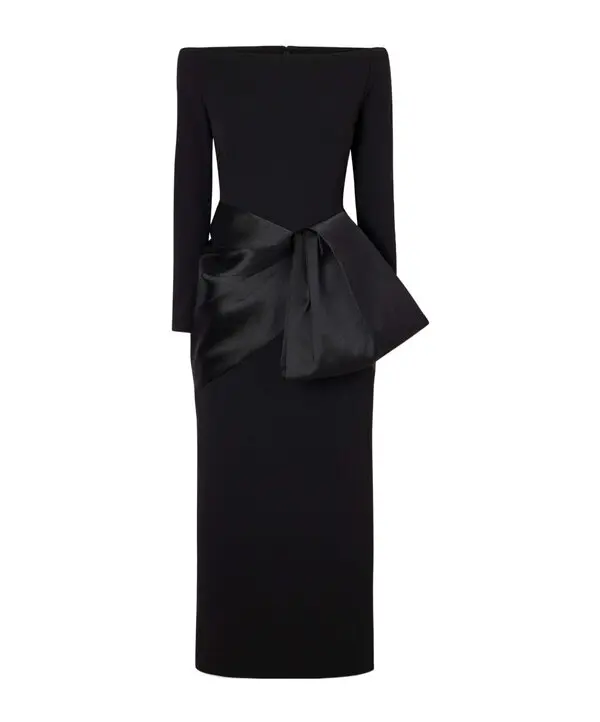 Solace Satin And Crepe Midi Dress