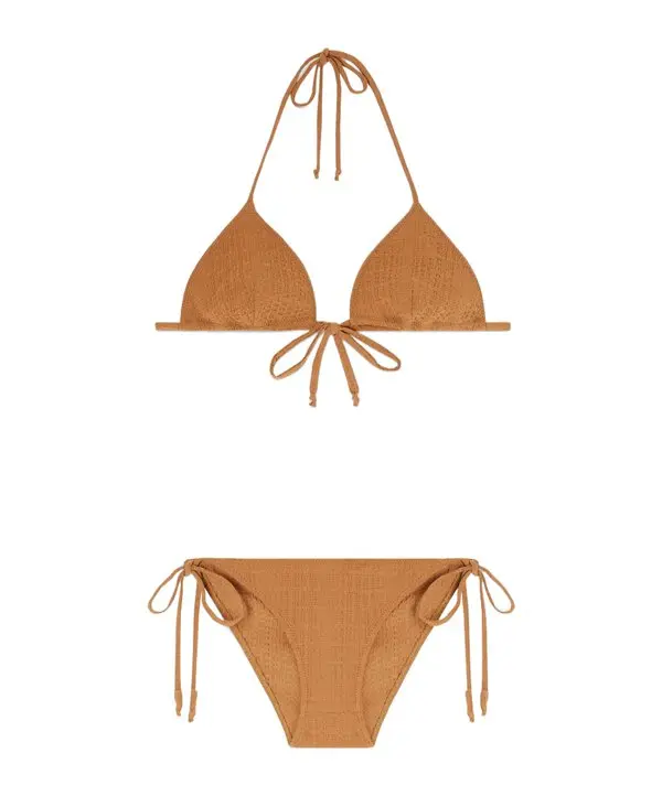 Lisa Marie Fernandez Seersucker Triangle Bikini