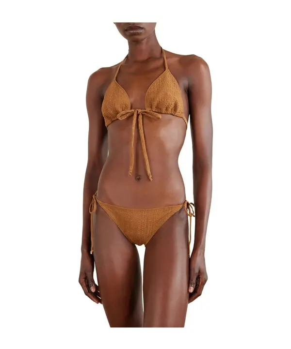 Lisa Marie Fernandez Seersucker Triangle Bikini