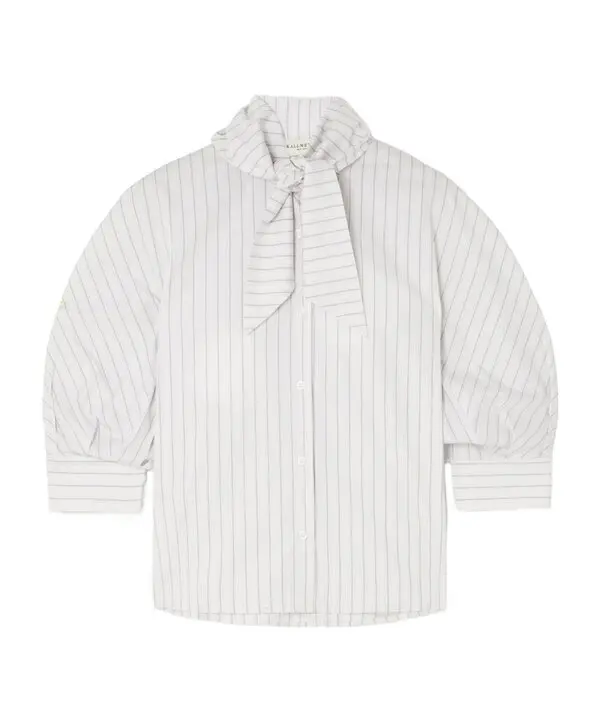 KALLMEYER Lilette Striped Cotton-poplin Shirt With Tie Detail