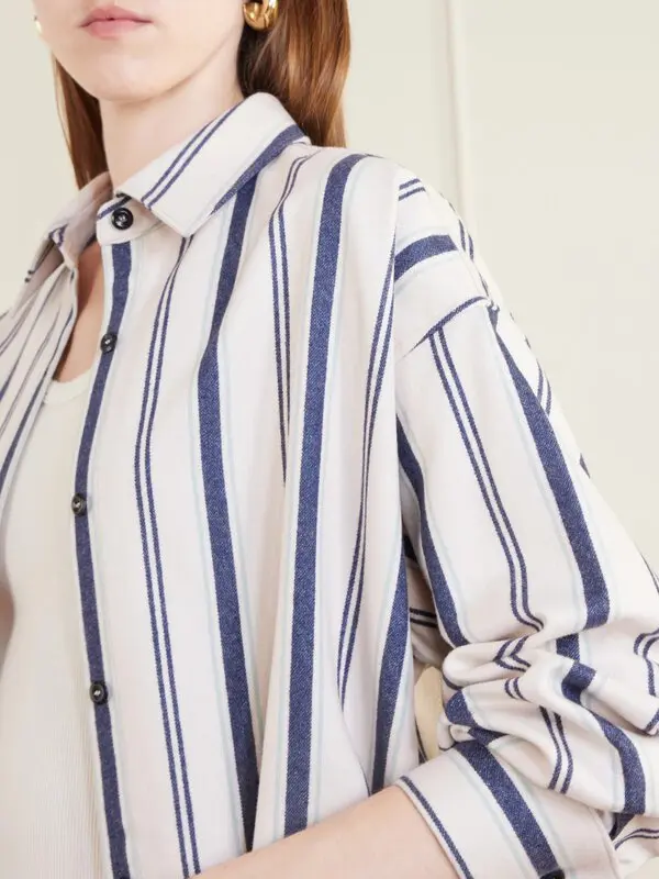 THE ELDER STATESMAN Blended Striped Shirt