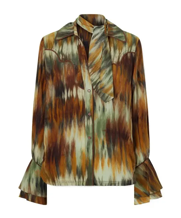 Johanna Ortiz Cabalgando" Scarf-detailed Silk Crepe De Chine Shirt