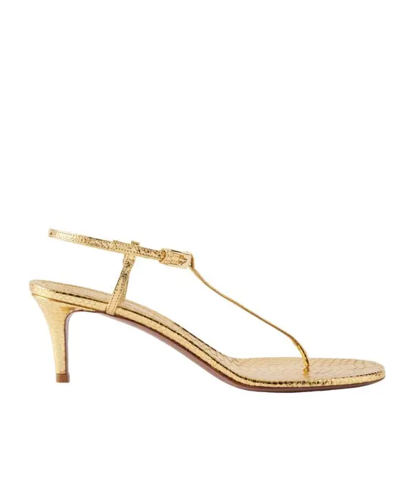 Paris Texas Ipanema 55 Snake-effect Metallic Leather Sandals