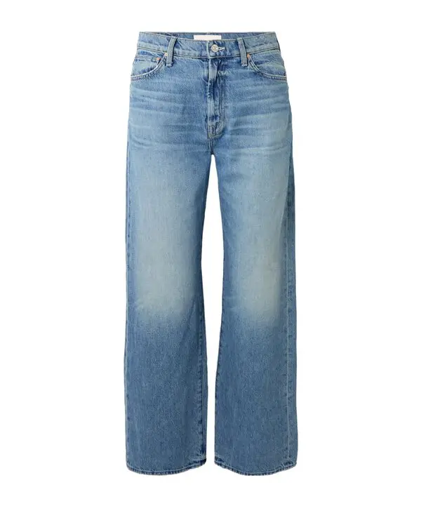 MOTHER The Dodger Flood Embroidered Mid-rise Straight-leg Jeans - No