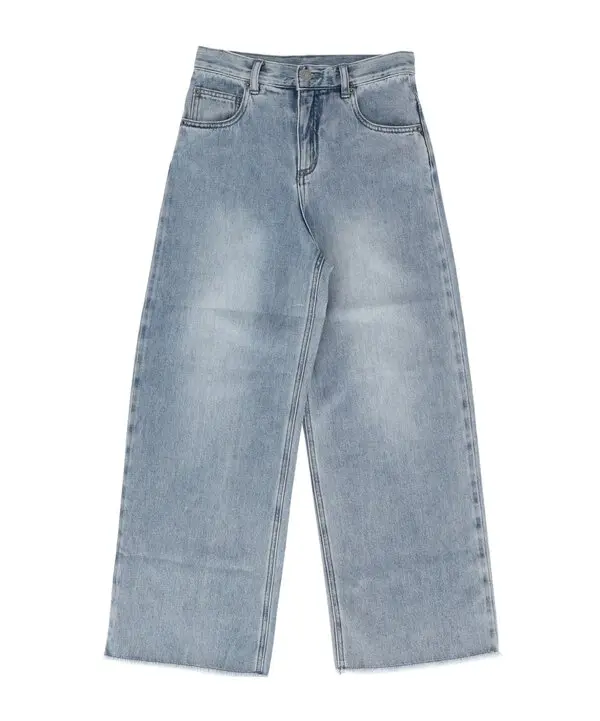 DOUUOD Faded Raw-cut Jeans