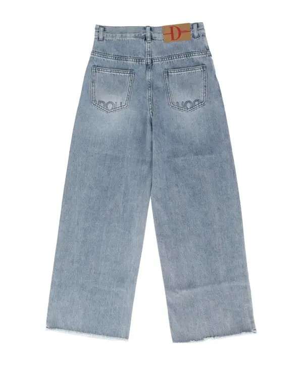 DOUUOD Faded Raw-cut Jeans