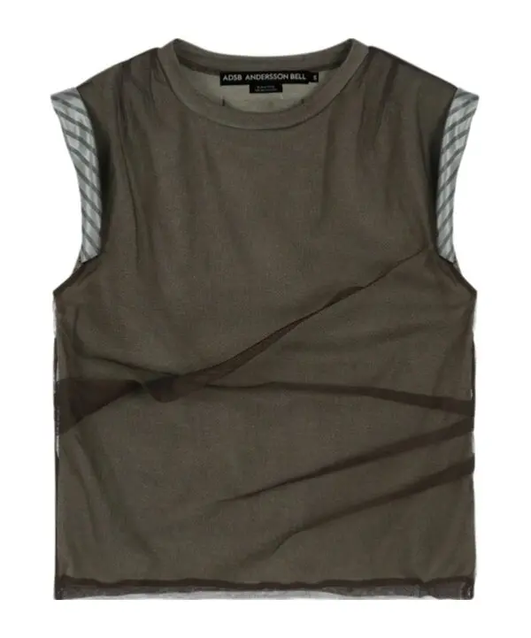 Andersson Bell Layered Mesh Pleated Top