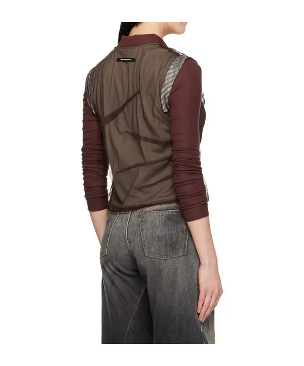 Andersson Bell Layered Mesh Pleated Top