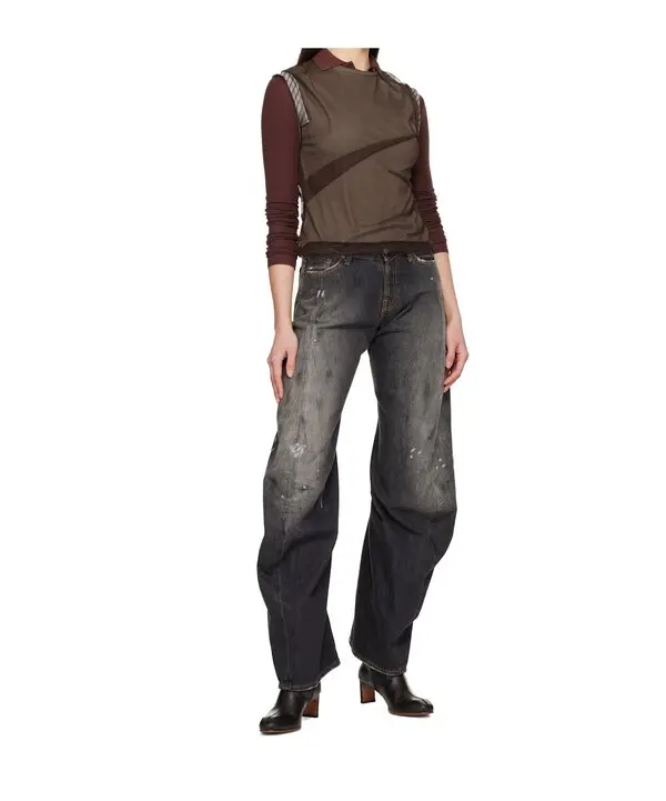 Andersson Bell Layered Mesh Pleated Top