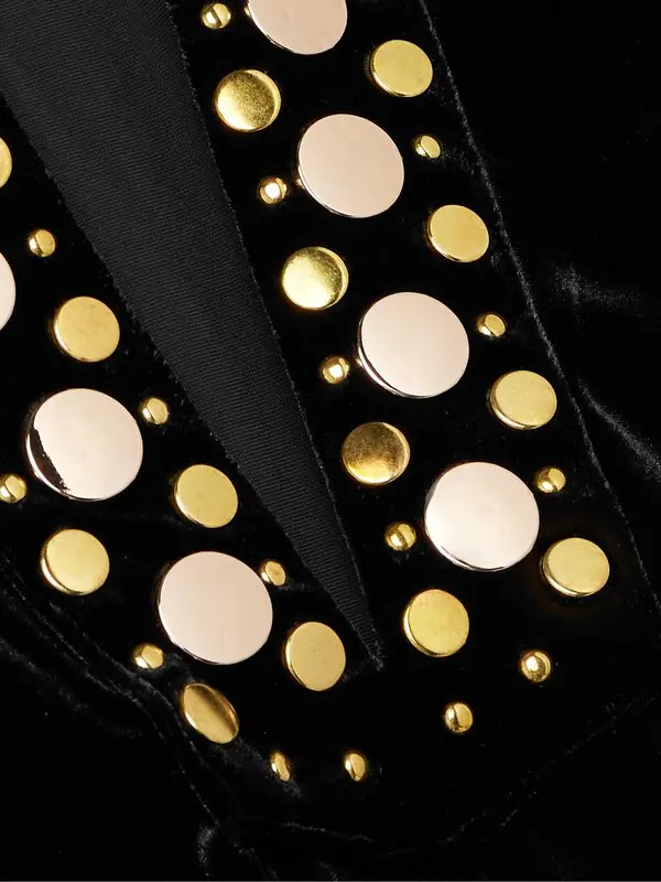 Dodo Bar Or Velvet Maxi Dress With Stud Embellishments