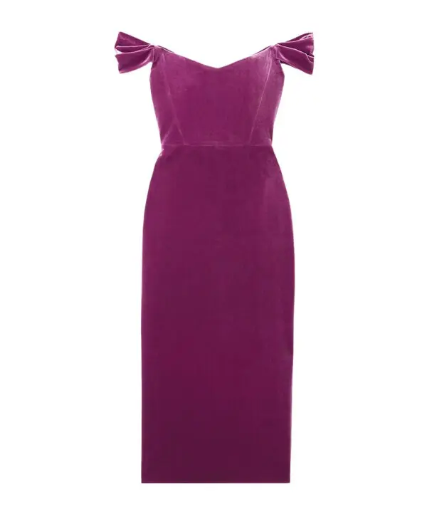 Alex Perry Slim Off-the-shoulder Velvet Dress