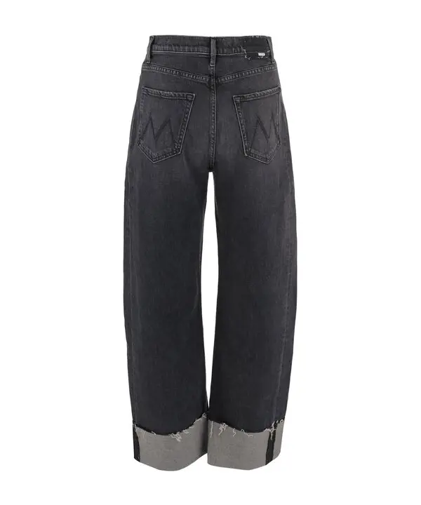 MOTHER Wide-leg Cuffed Jeans With Raw Edge Hem