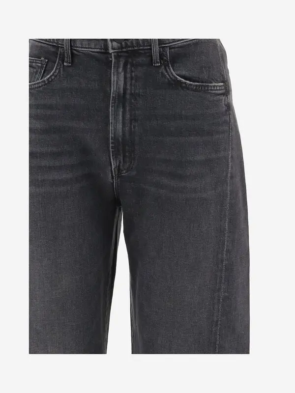 MOTHER Wide-leg Cuffed Jeans With Raw Edge Hem