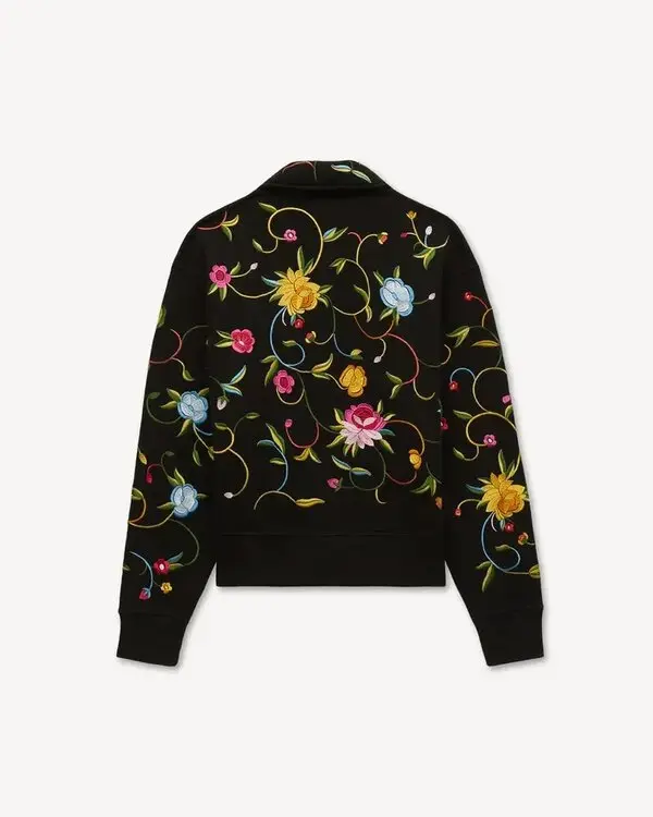 Kenzo Wildflower Embroidered Half Zip Sweatshirt