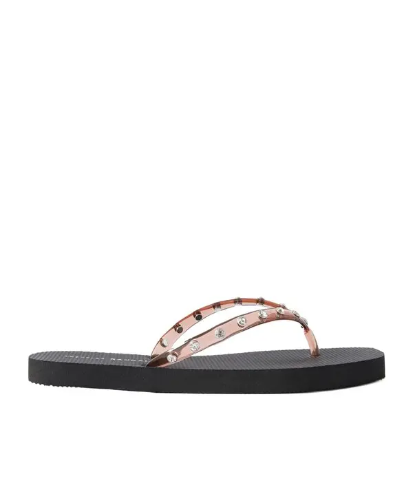LOEFFLER RANDALL Crystal-embellished Pvc Flip Flops - Black