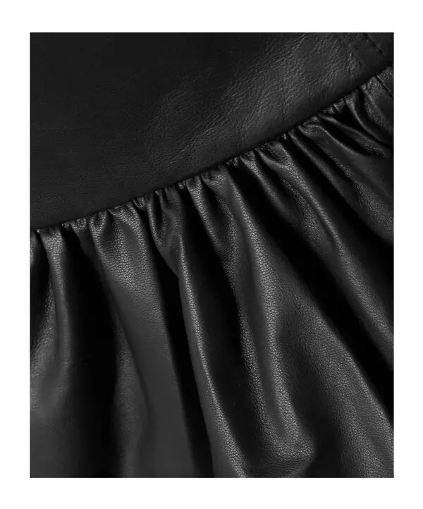 JASON WU Ruffled Tiered Leather Mini Skirt