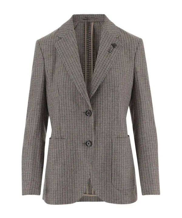 LARDINI Houndstooth Single-breasted Blazer