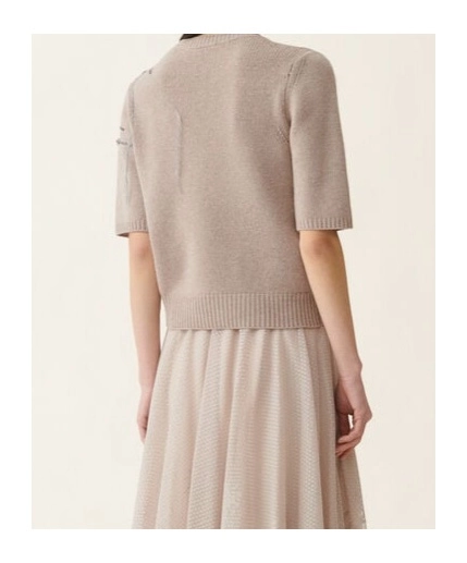 Fabiana Filippi Embellished Short Sleeve Knitted Top