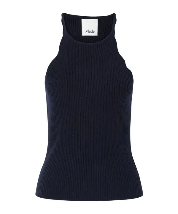 ALLUDE Ribbed Wool And Cashmere-blend Top