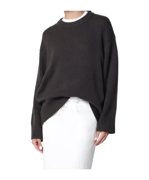 LISA YANG Crewneck Sweater Noor In Dark Fern Cashmere - Deep Fern Green