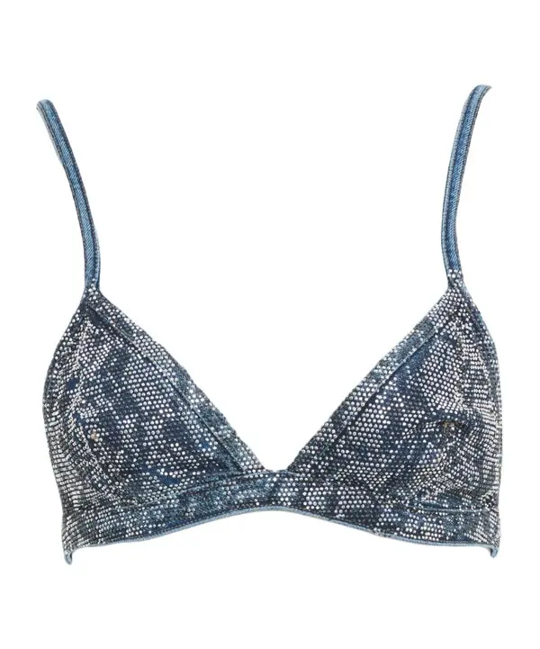 Liu Jo Rhinestone-embellished Denim Bra