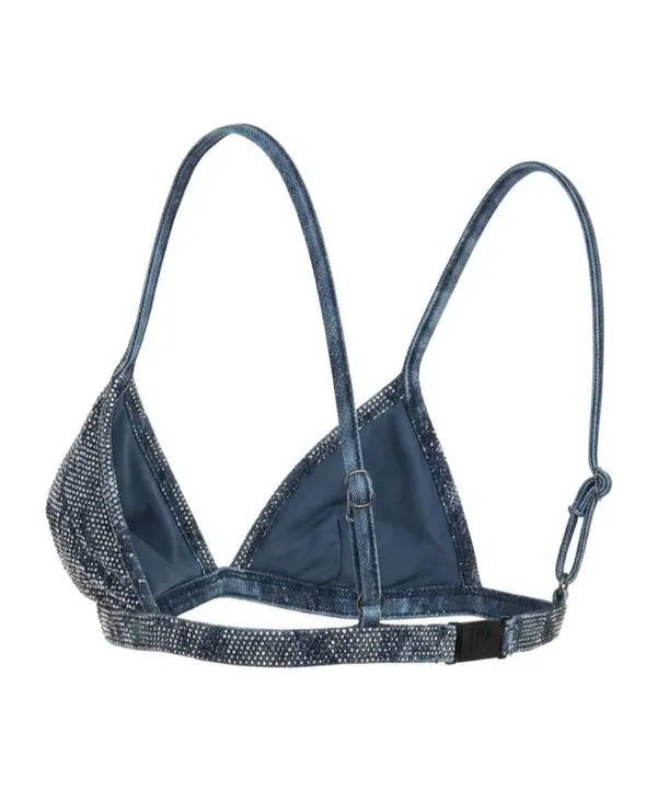 Liu Jo Rhinestone-embellished Denim Bra