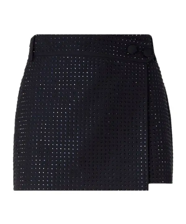Pinko Rhinestone-embellished Wrap Skirt