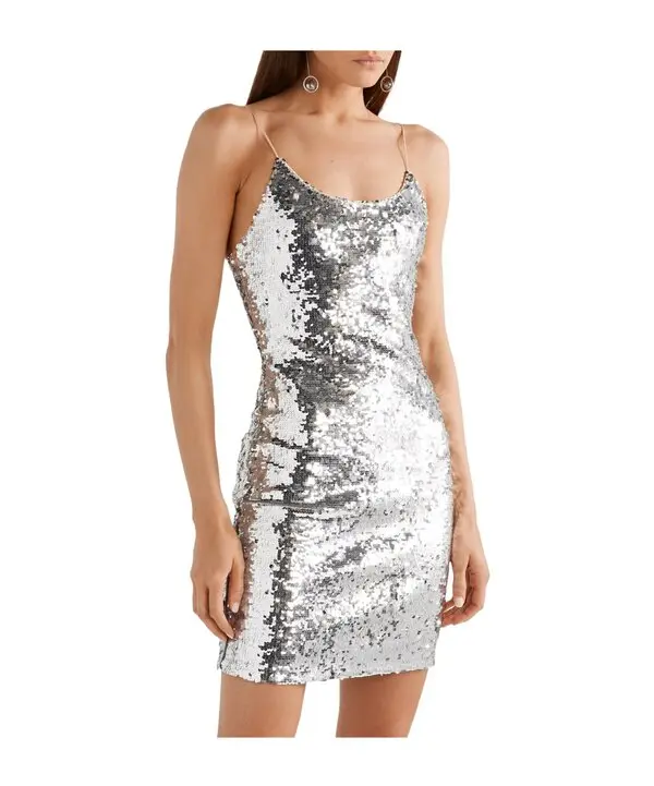 ALICEOLIVIA Sequined Tulle Mini Dress