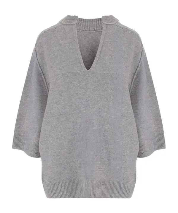 Carven Oversized V-neck Sweater With Ribbed Details - No