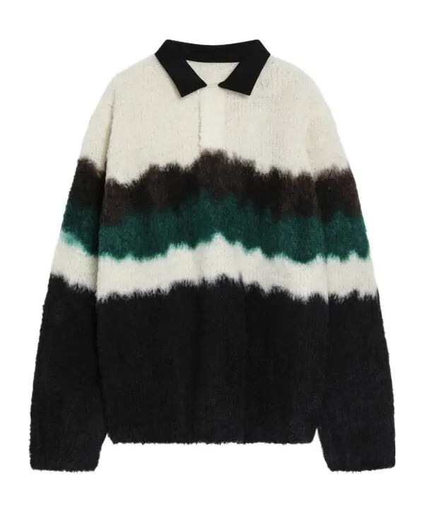 Sacai Tie-dyed Knitted Polo Jumper - No