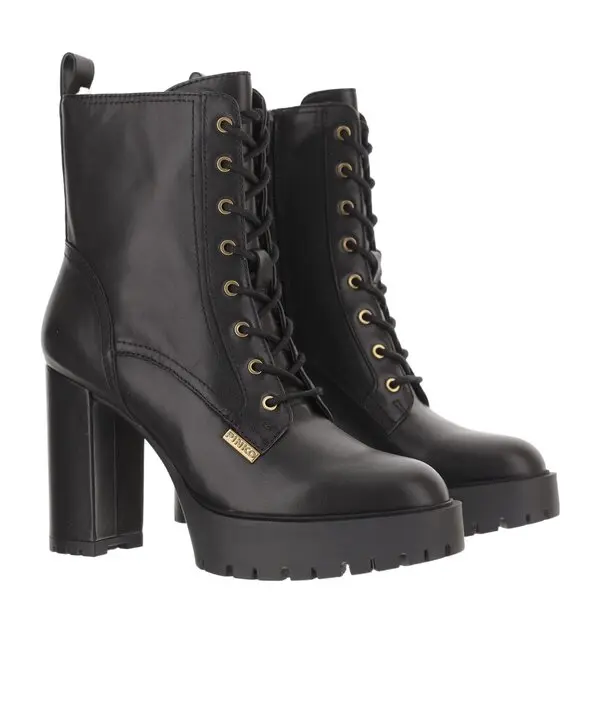 Pinko Lace-up Platform Ankle Boots