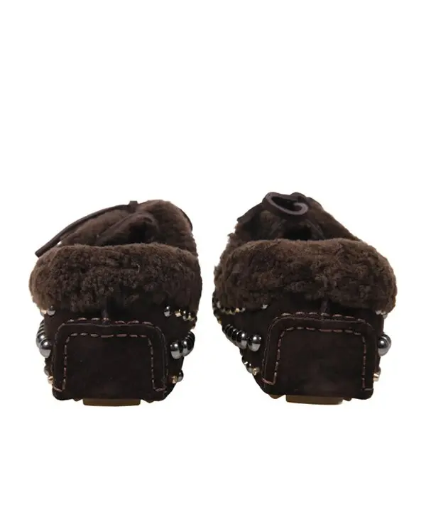 STRATEGIA R54 Studded Shearling Moccasins