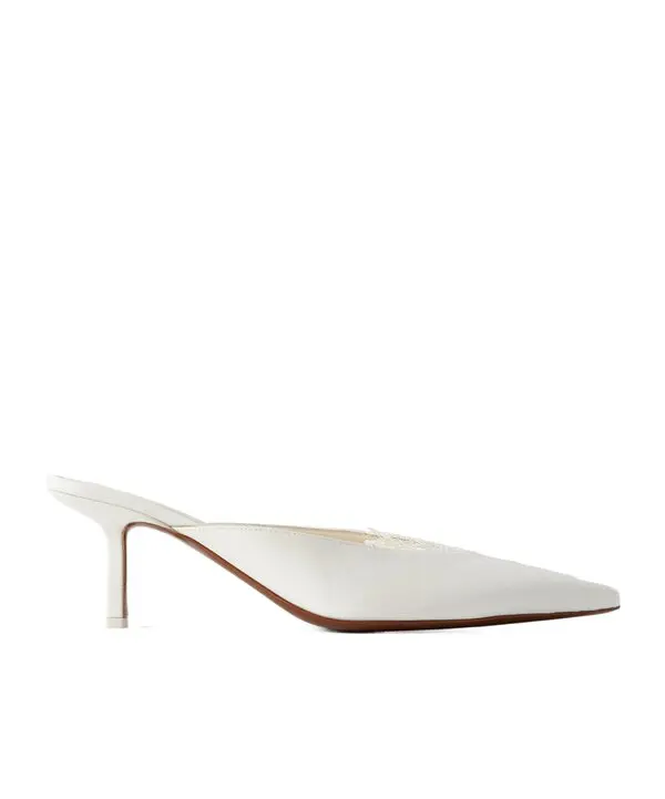 NEOUS Matar Lace-trimmed Crepe Mules