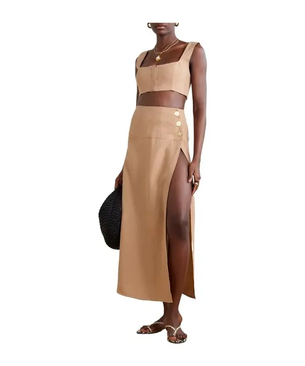 Le Kasha Jirja Cropped Linen Top