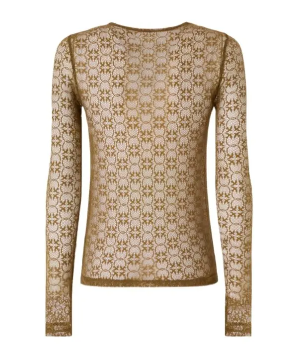 Pinko Monogram-lace Long-sleeve Top