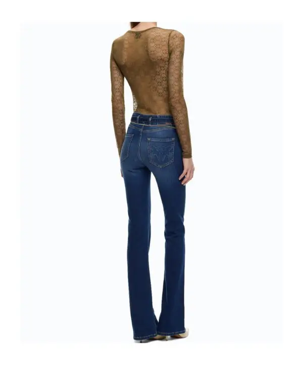 Pinko Monogram-lace Long-sleeve Top