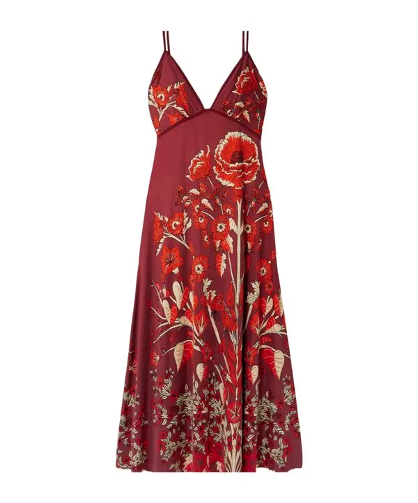 Johanna Ortiz Floral-print Stretch-jersey Maxi Dress - Red