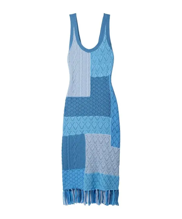Dodo Bar Or Darrell Crocheted Cotton Midi Dress With Fringe