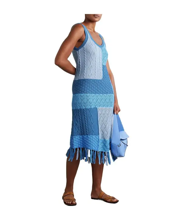 Dodo Bar Or Darrell Crocheted Cotton Midi Dress With Fringe