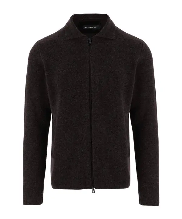Tagliatore Zip-up Coat With Ribbed Details