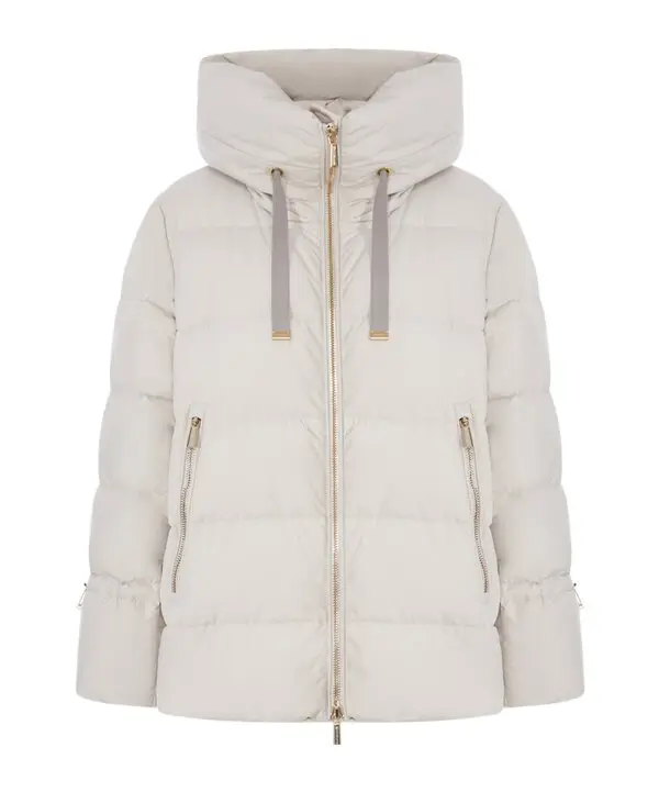 MOORER Short Quilted Nylon Down Jacket With Hood