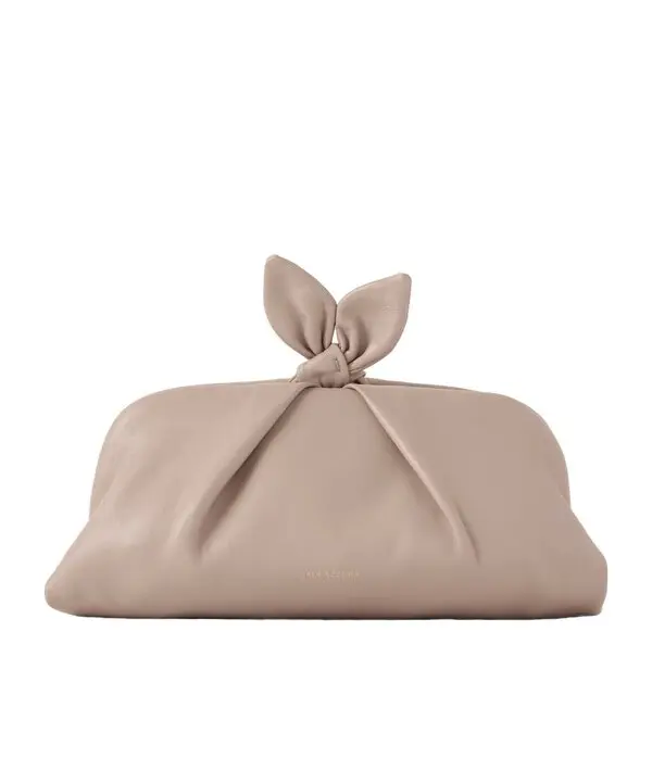 AQUAZZURA Pleated Leather Clutch