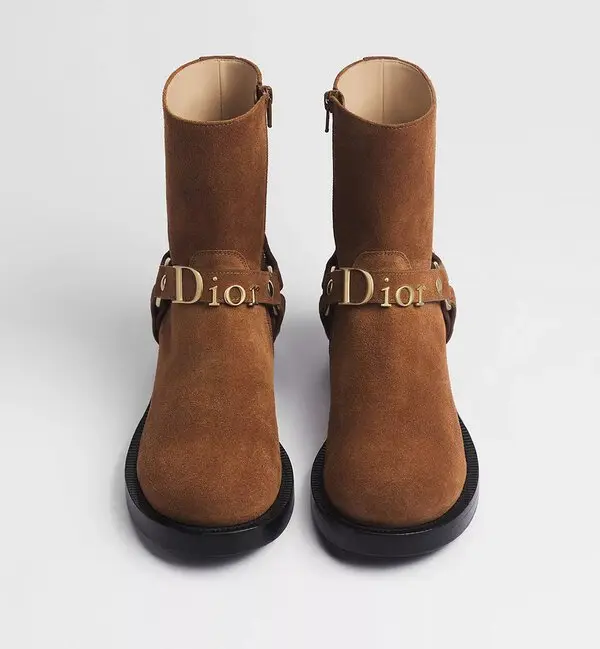 Dior Bolt Ankle Boots With Gold-finish Signature