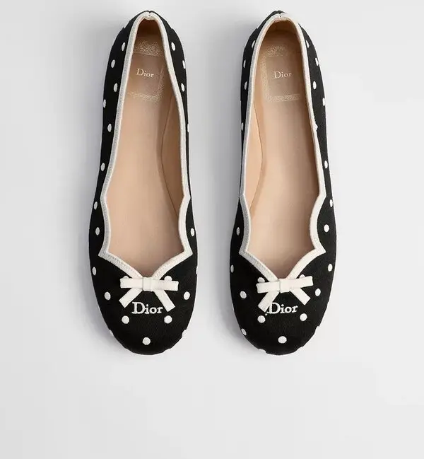 Dior Embroidered Signature Ballerina Flats
