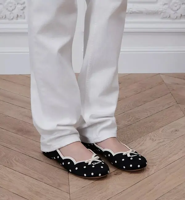 Dior Embroidered Signature Ballerina Flats